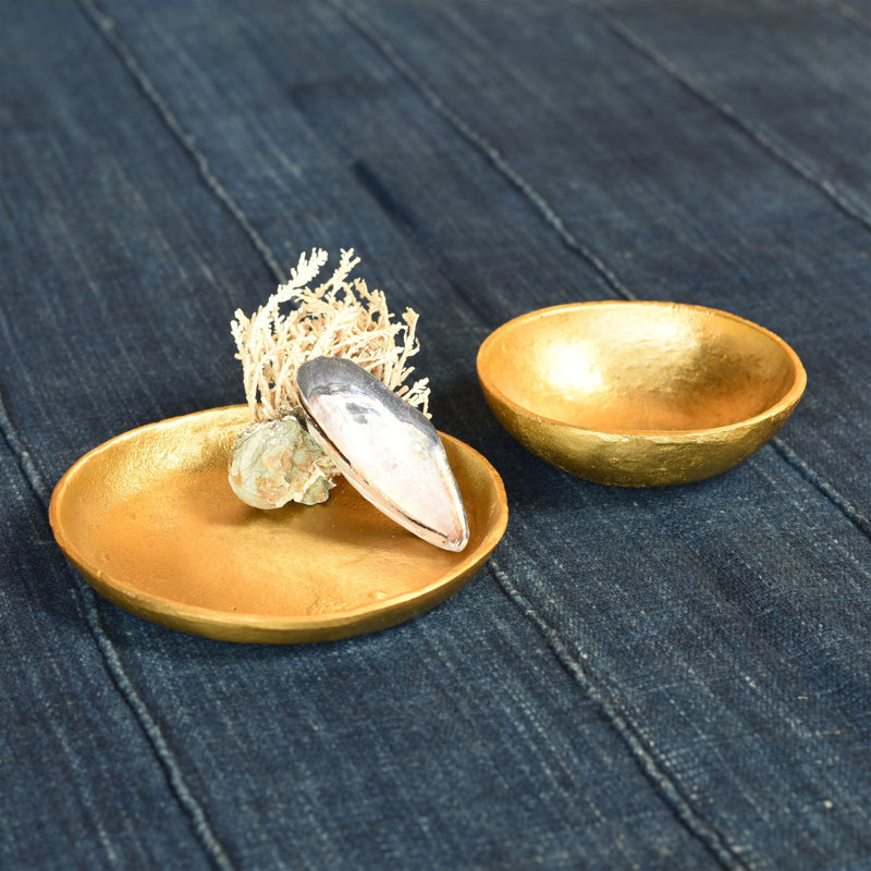 Everly Quinn Tiny Round Brass Plate | Wayfair
