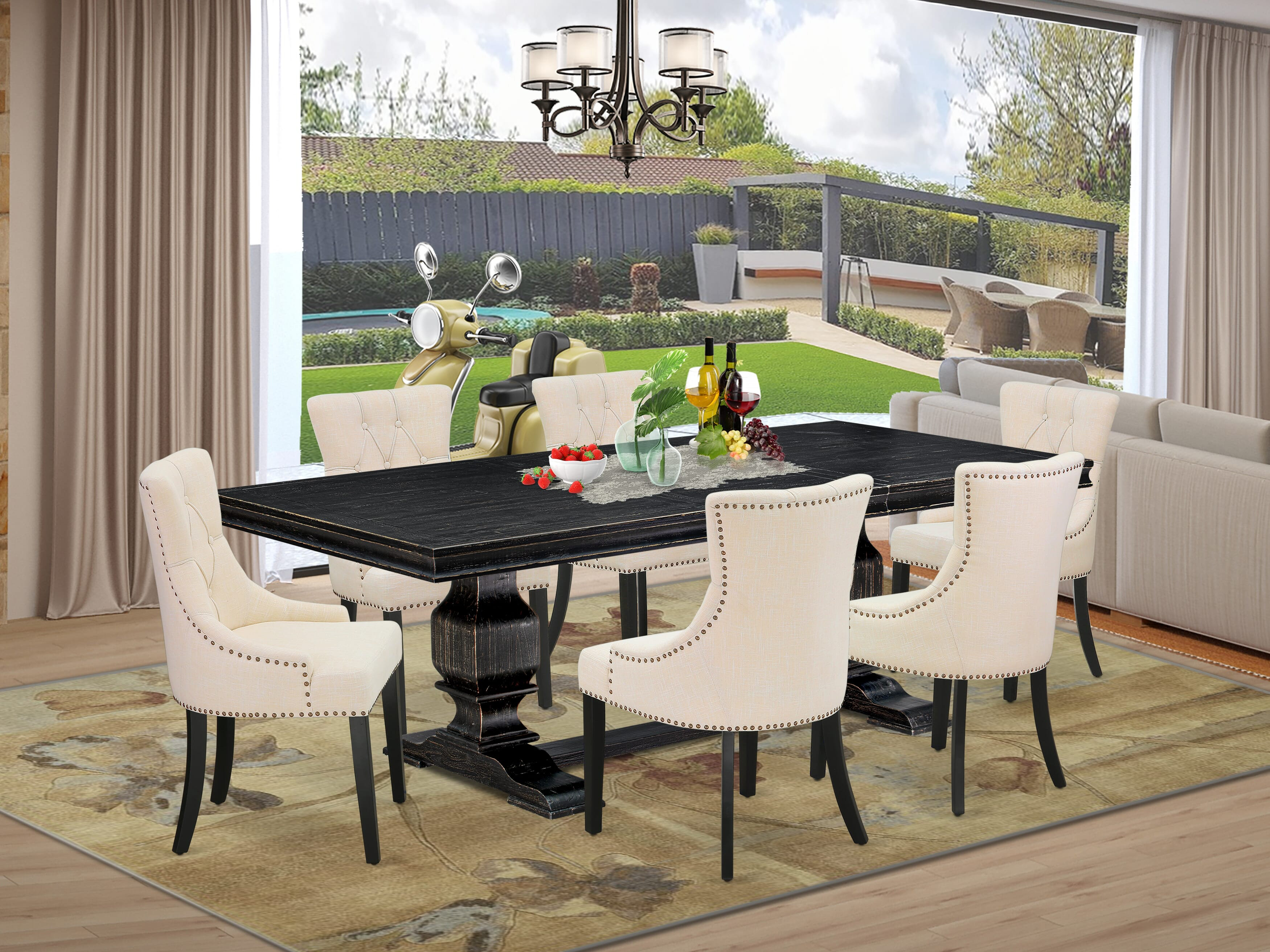 Red Barrel Studio 7-piece dining set includes a dining table and 6 ...