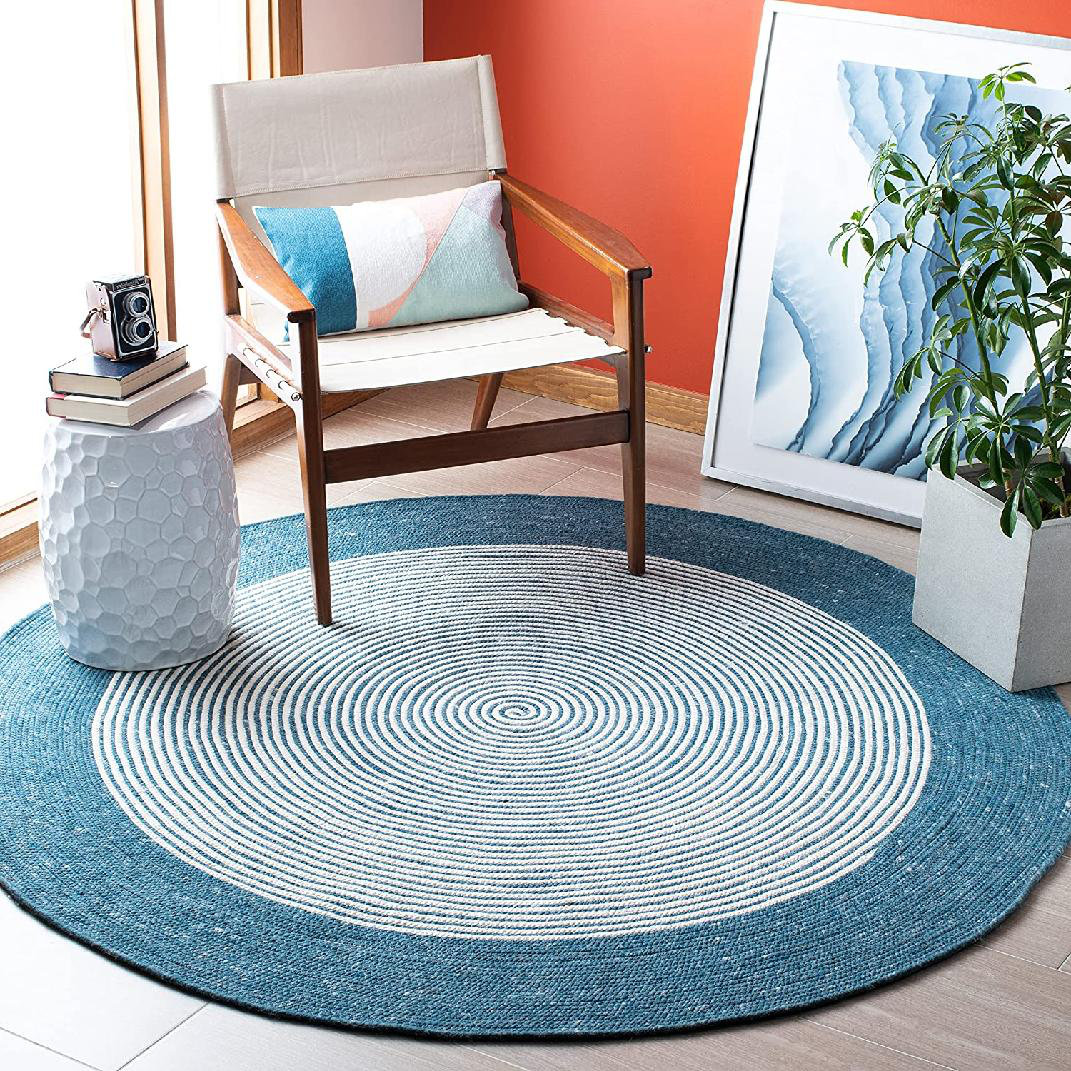 Highland Dunes Mcclellan Hand Woven Wool/Cotton Rug in Teal/Ivory | Wayfair