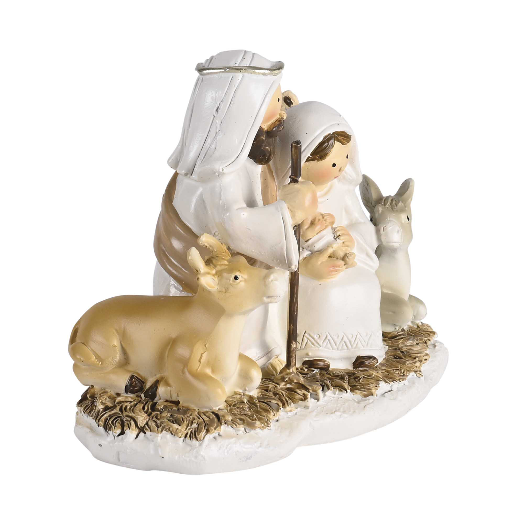 Fleur De Lis Living Nativity Holy Family Animals On Hay 3.5H | Wayfair