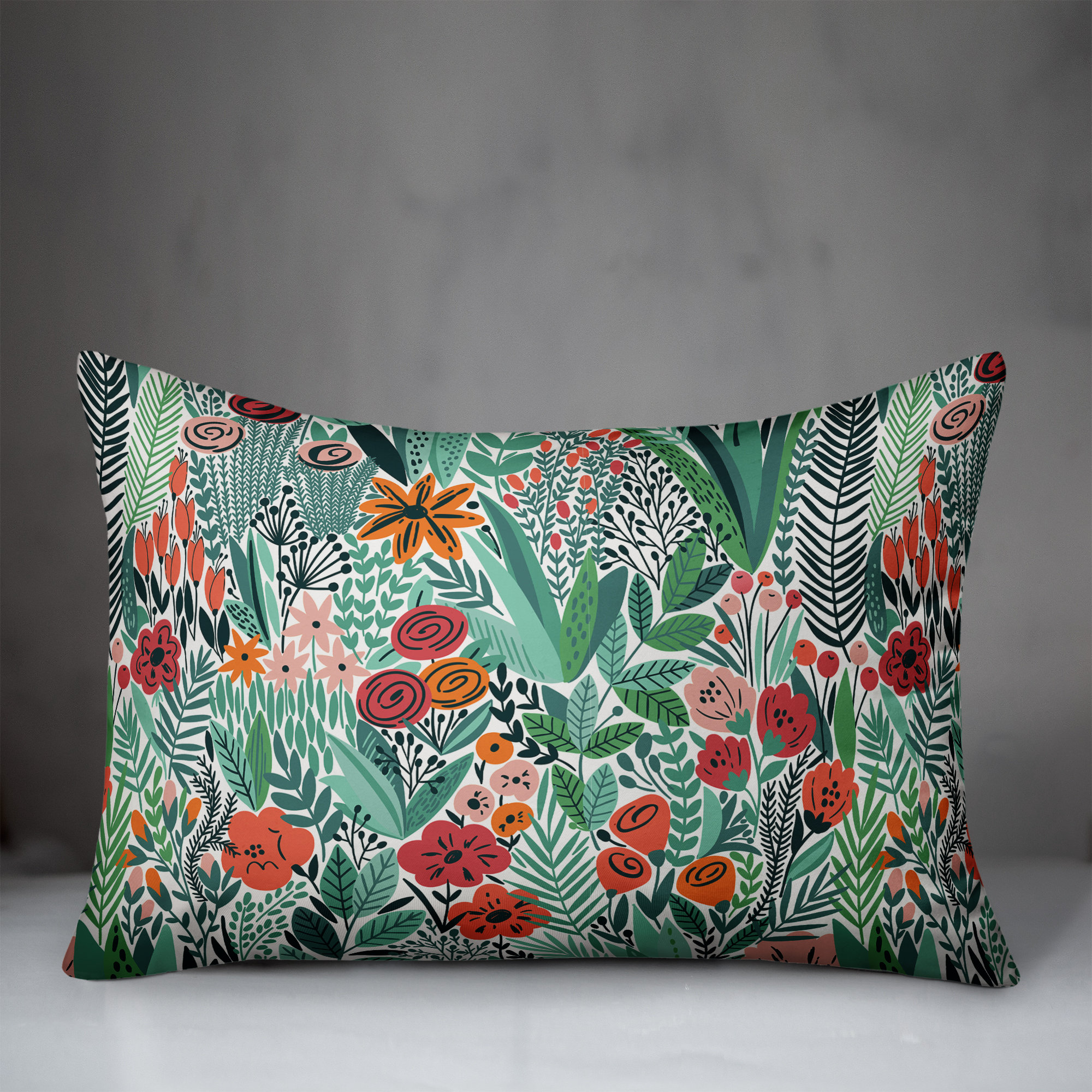 Designs Direct Creative Group Lush Floral Outdoor Rectangular Pillow ...