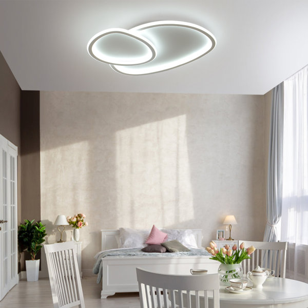 Ivy Bronx Dimmable LED Flush Mount Ceiling Light Fixture With Remote ...