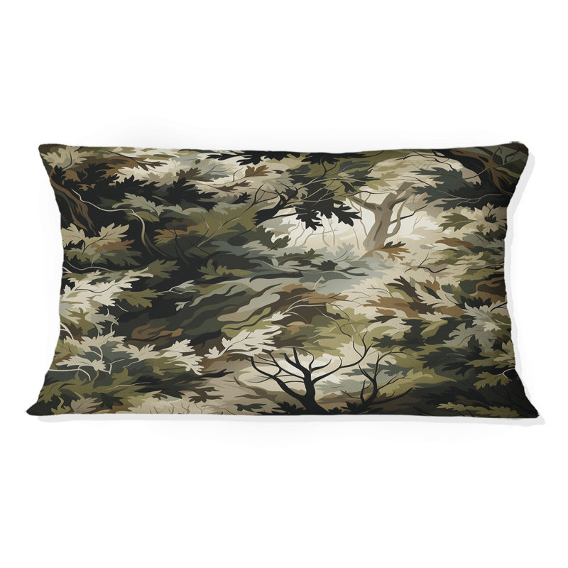 Design Art Wilderness Forest Pattern Harmony - Floral Printed Pillow ...