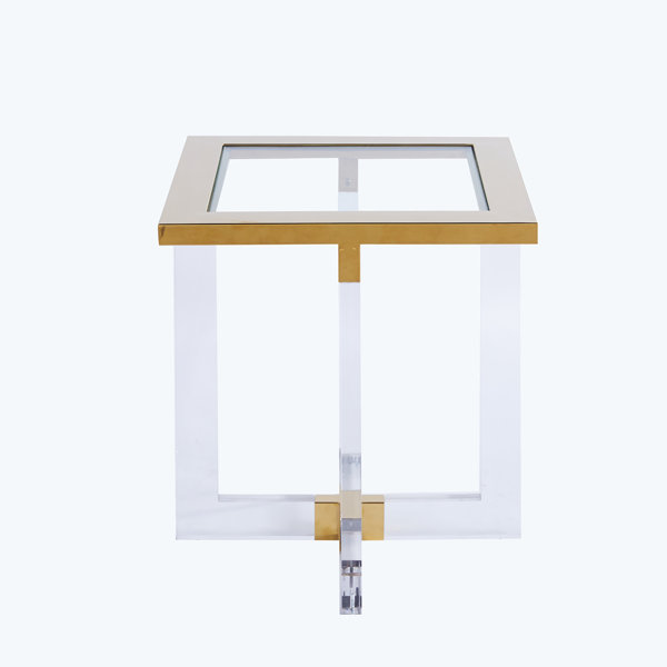 Mercer41 Kerschner Glass Top End Table | Wayfair