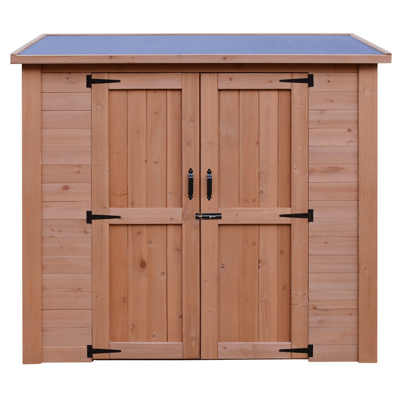 Leisure Season Cedar Wooden Heavy Duty Lean-To Storage Shed With Double ...