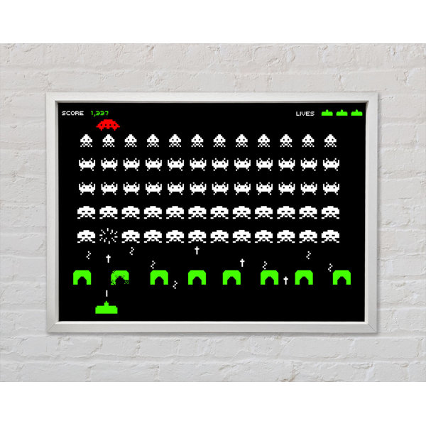 Bright Star Space Invaders - Single Picture Frame Print on Canvas ...