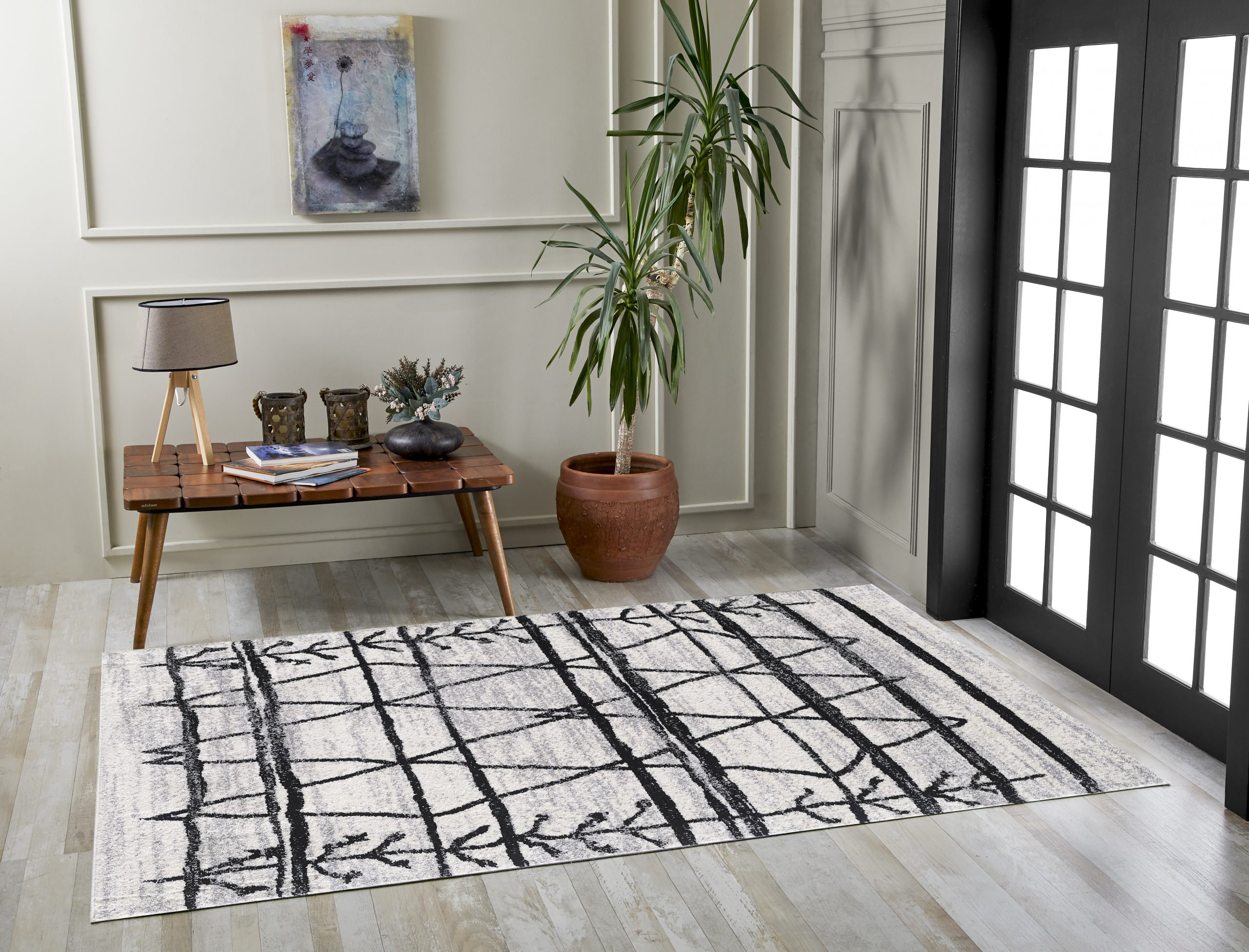 Foundry Select Tapis blanc à motif géométrique Alianis - Wayfair Canada
