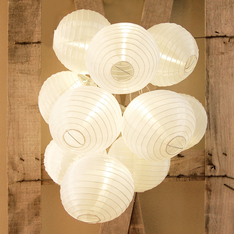 The Party Aisle™ Battery Operated String Lights with 10 Nylon Lanterns ...