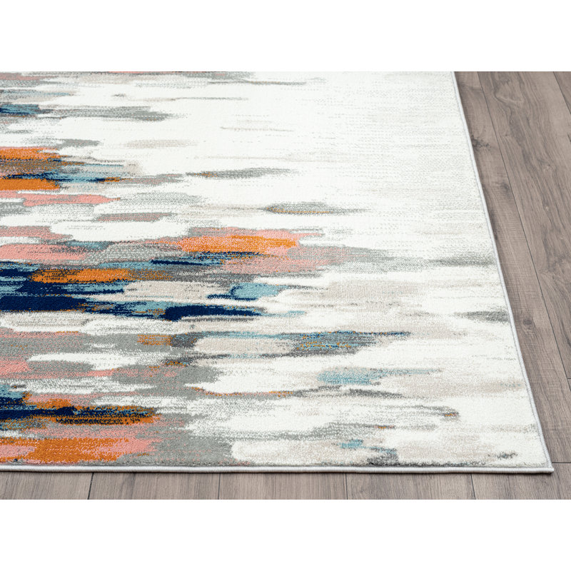 Wrought Studio Seldovia Abstract Orange/Blue Area Rug & Reviews ...