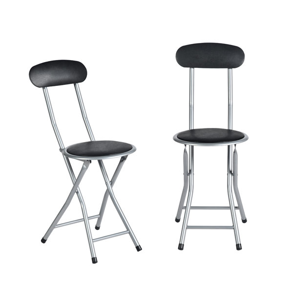 Metro Lane Coreson Faux Leather Padded Stackable Folding Chair Folding ...