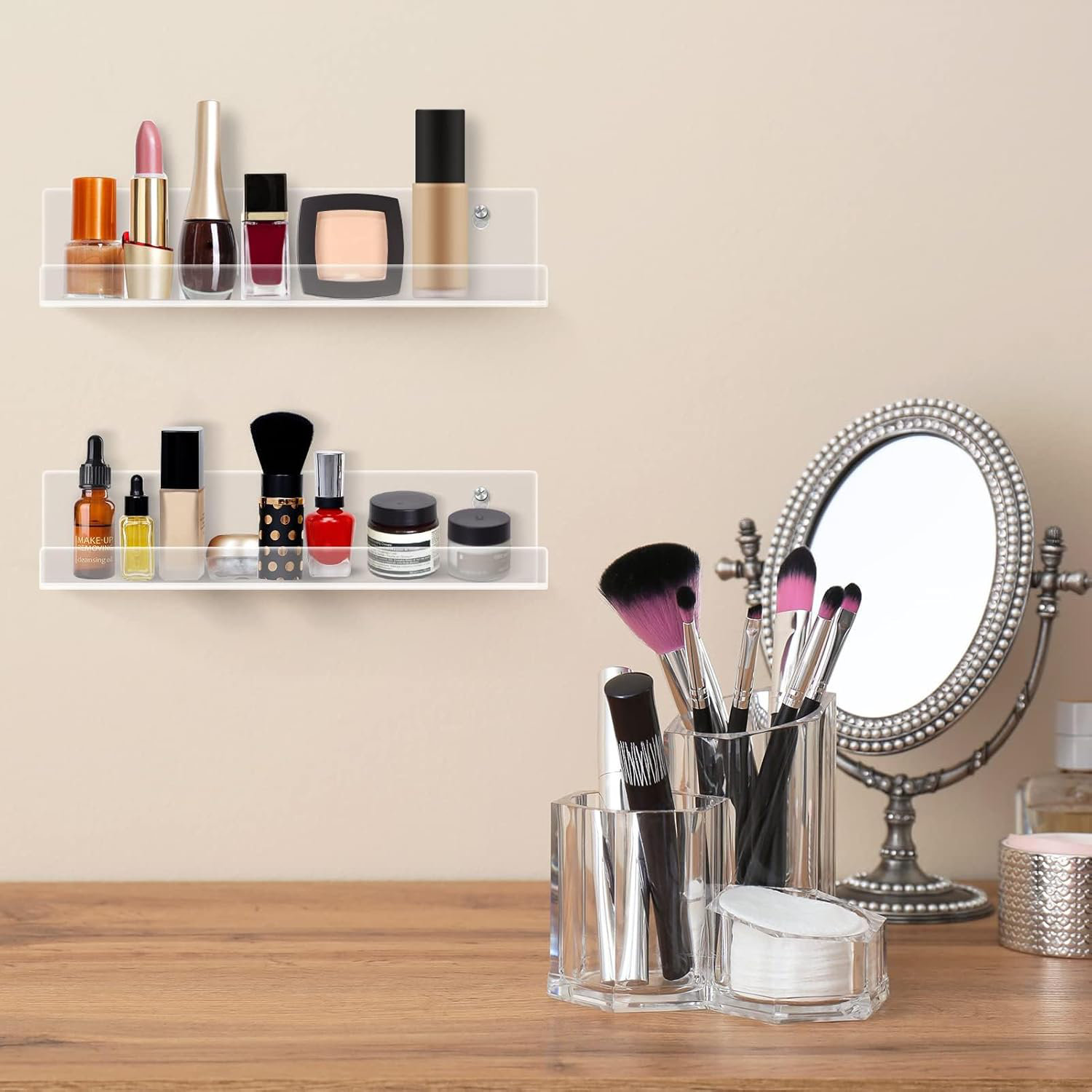 Brayden Studio® Clear Acrylic Vinyl Record Shelf Wall Mount - Floating Display Shelf For Albums ...