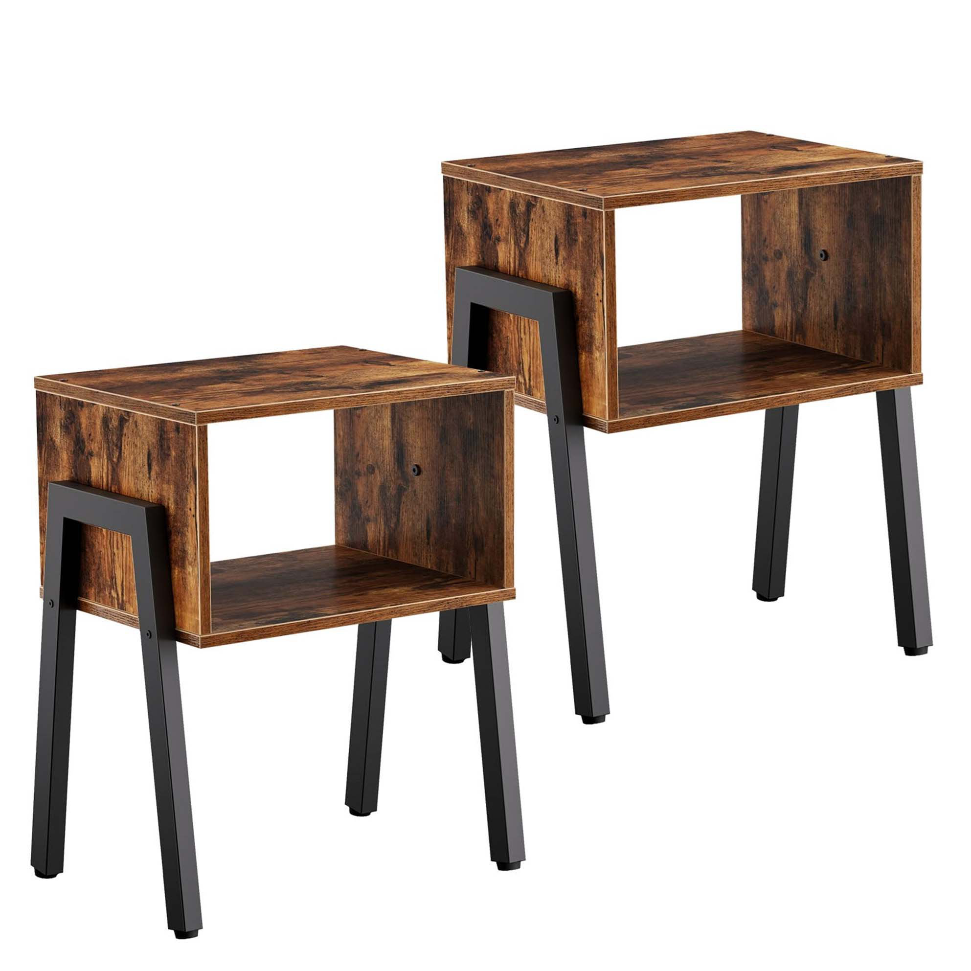 17 Stories Set Of 2 Stackable End Tables With Open Storage Shelf | Wayfair