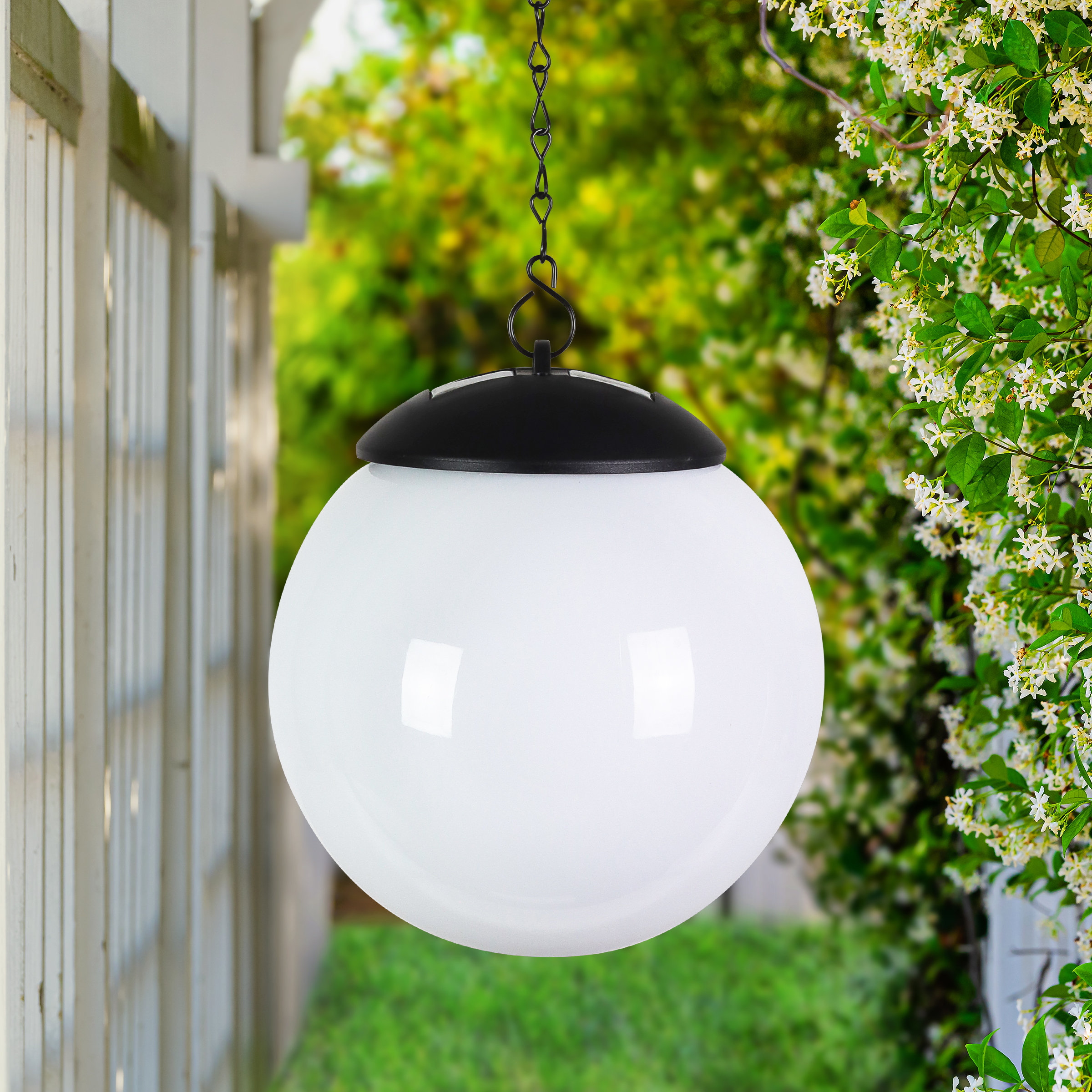 Exhart Solar Color Changing Hanging Ball Light, 6 by 19 Inches | Wayfair