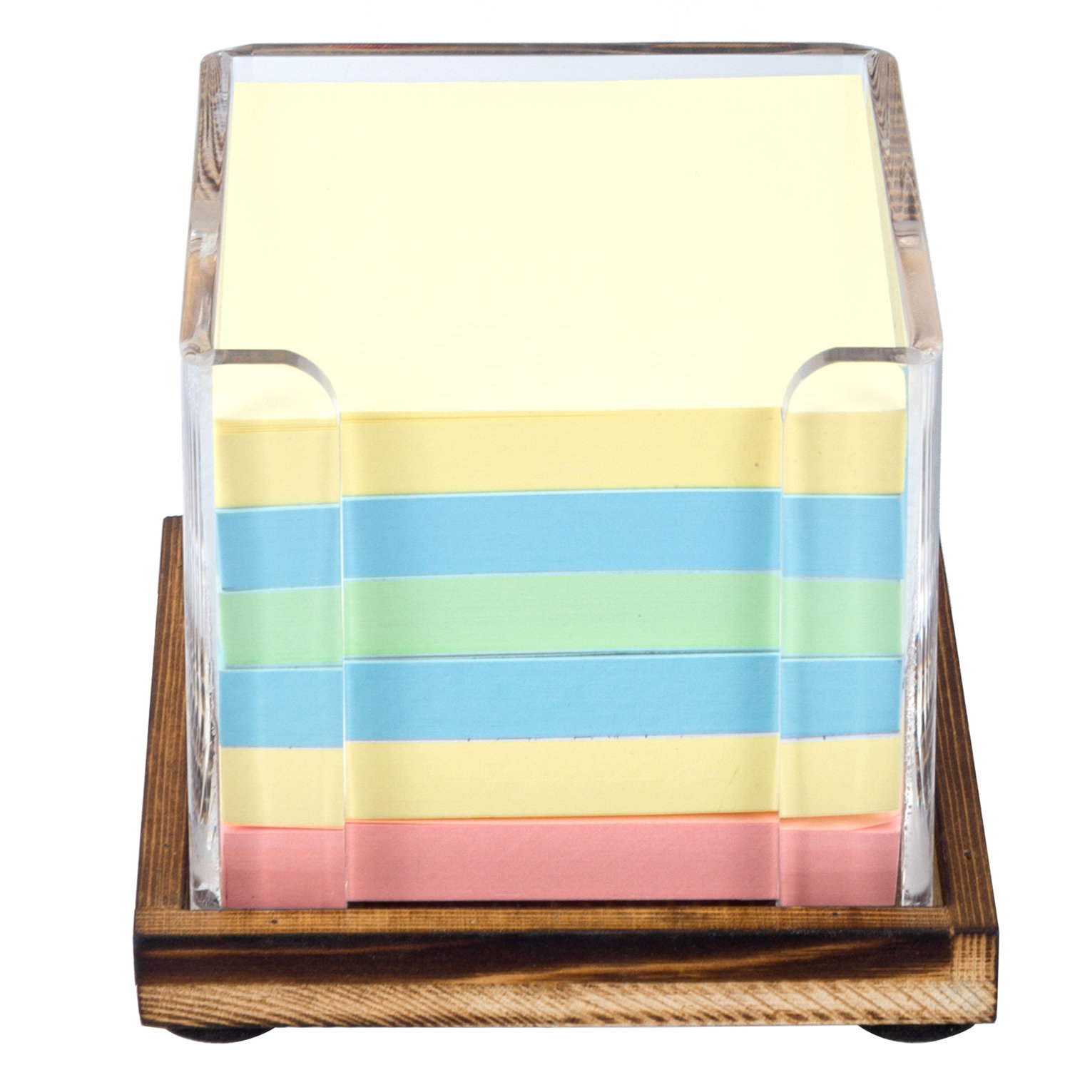 Wrought Studio™ Acrylic Wood Memo Pad Holder | Wayfair