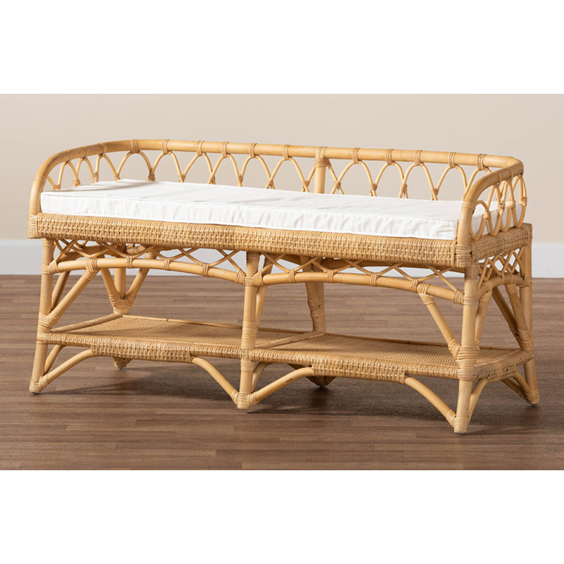 Bayou Breeze Wyanet Rattan Bench | Wayfair