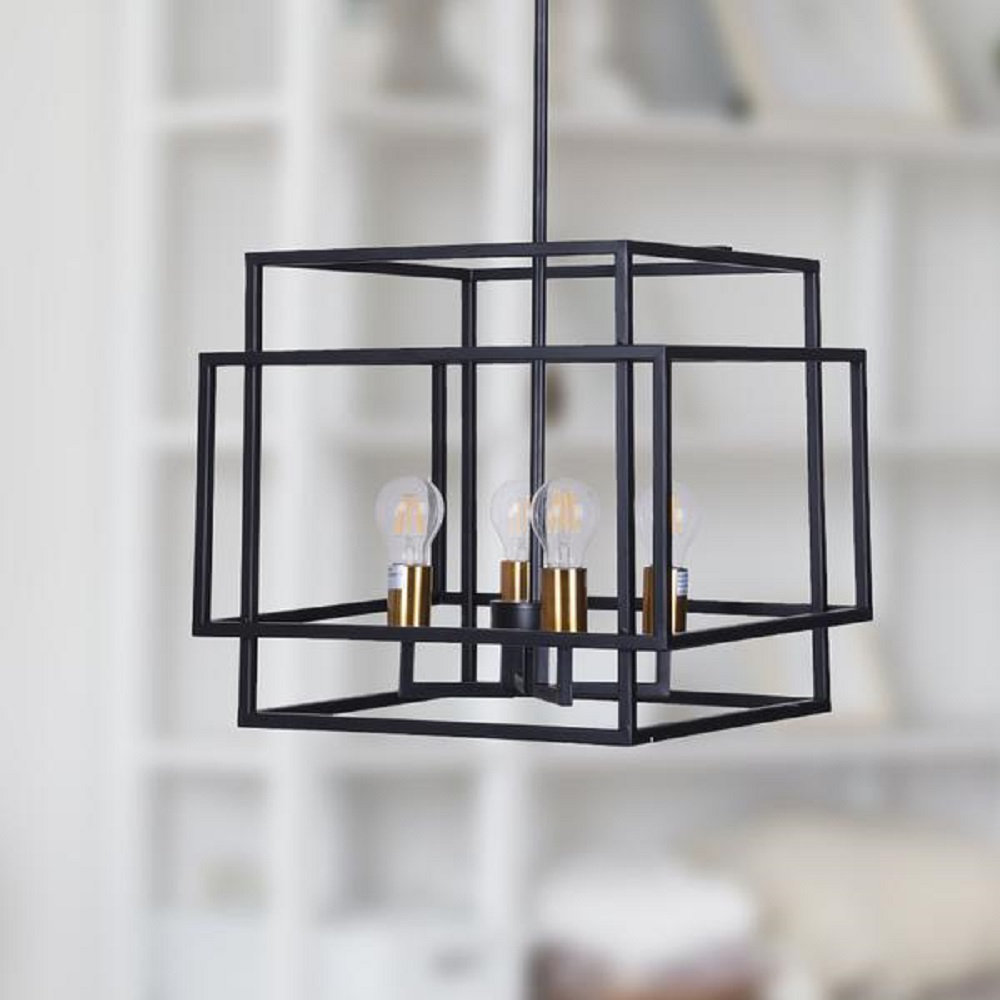 Ebern Designs Sankertown 4 - Light Lantern Rectangle Chandelier ...