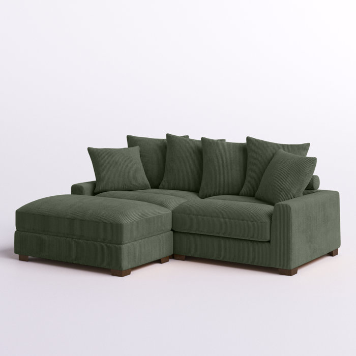 Wade Logan® Arzelia 3 - Piece Corduroy Sectional & Reviews | Wayfair