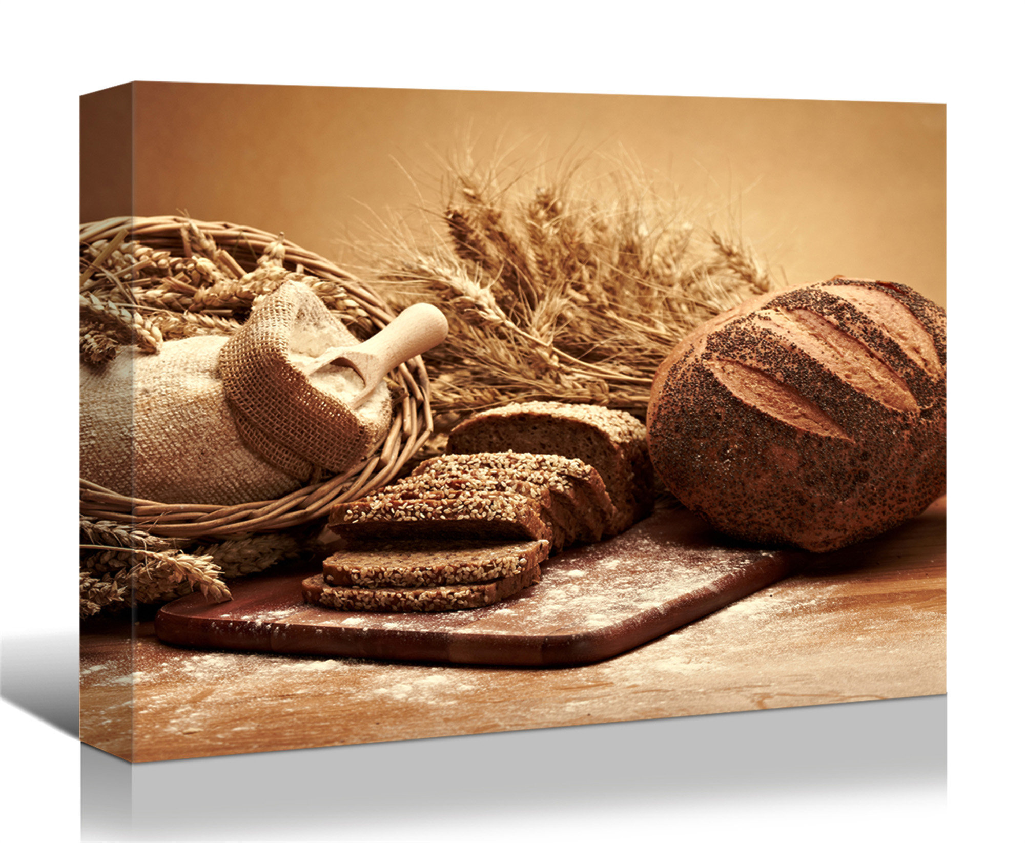 Latitude Run® Framed Canvas Wall Art Decor Bread Painting, Still Life ...
