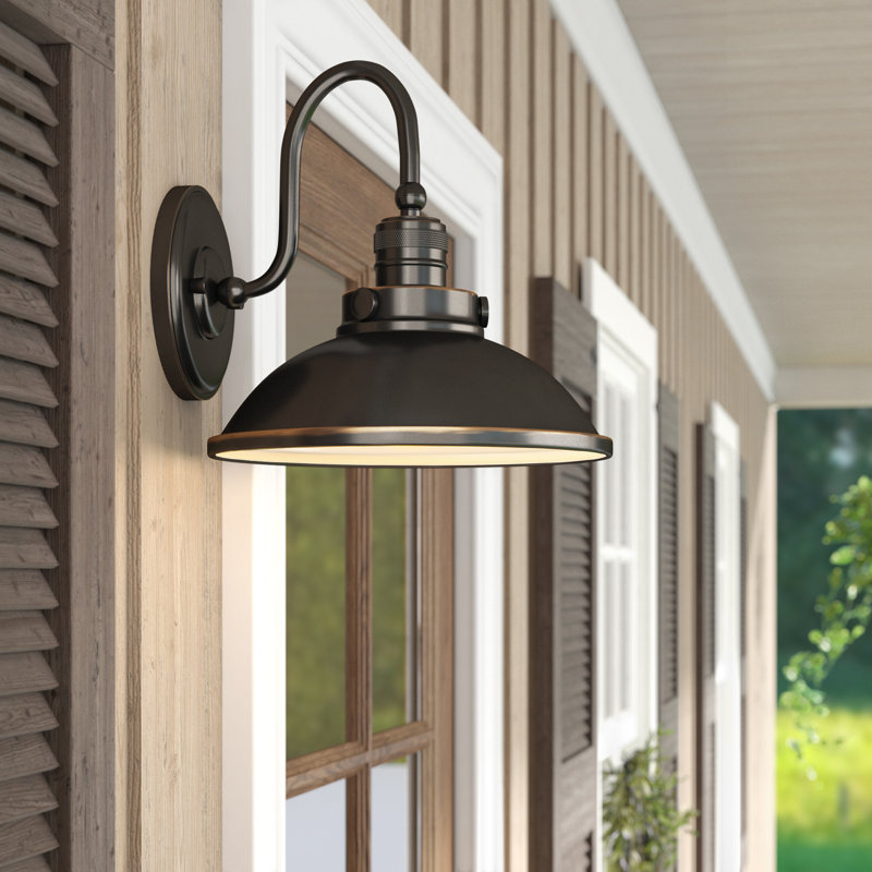 Longshore Tides Atterberry Oil Rubbed Bronze 8.5" H LED Outdoor Barn ...