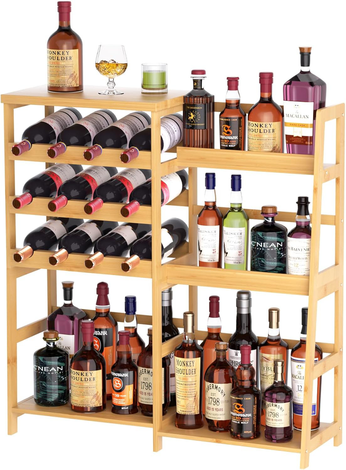 Latitude Run® Versatile Liquor Stand For Home Bar,Natural | Wayfair