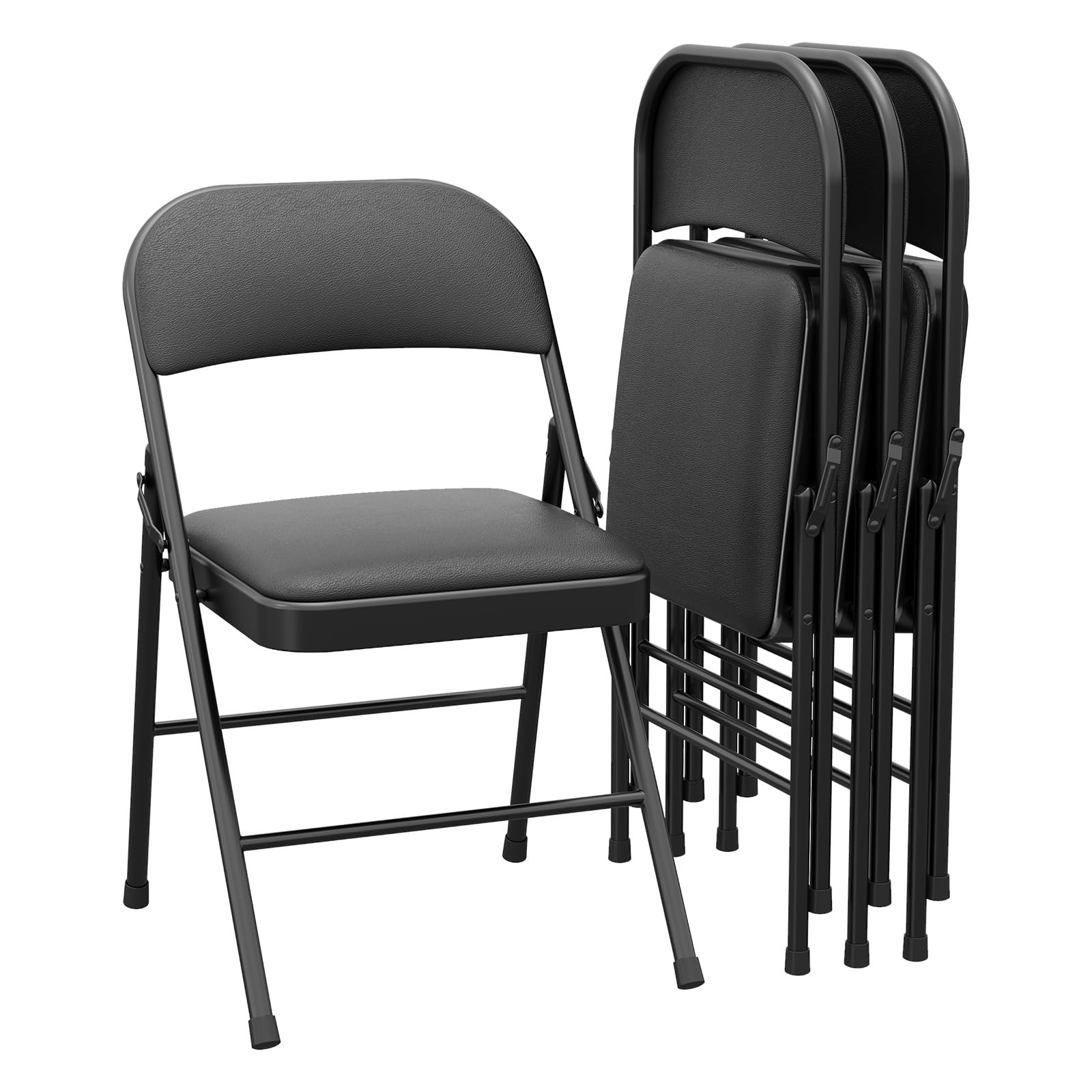Ebern Designs Folding Chairs With Padded Cushion And Back, Folding ...