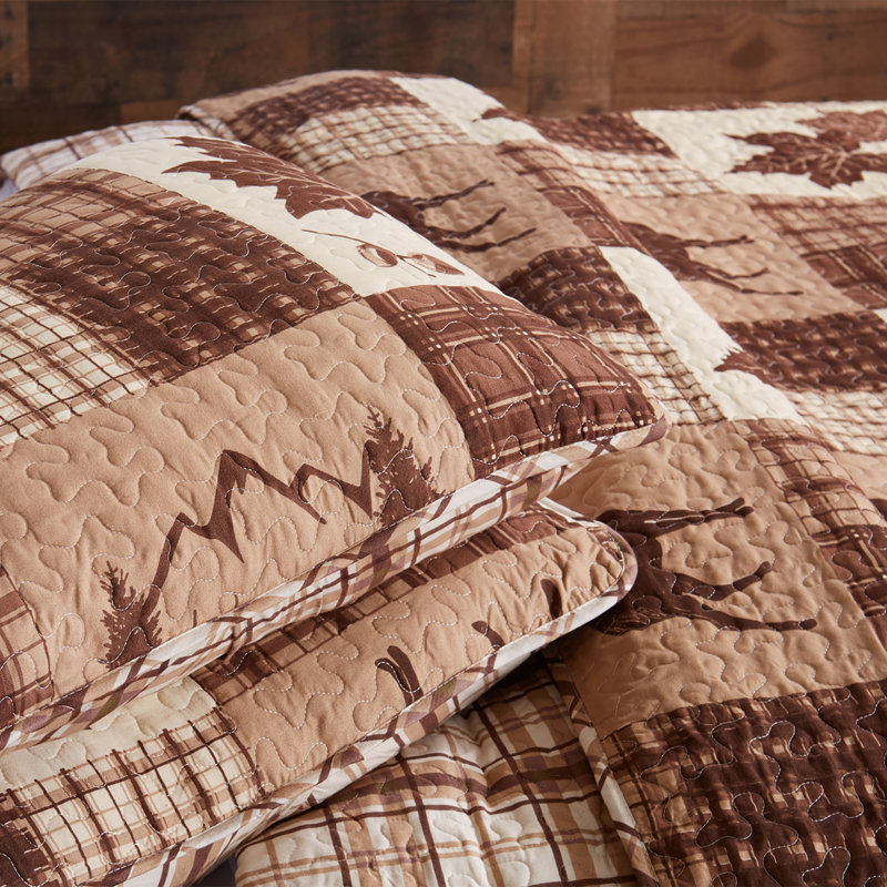 FreshFolds Nature / Lodge Inspired Patchwork Quilt Set with Shams ...