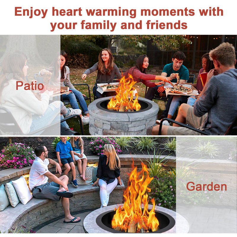 Fashionwu Fire Pit Ring Outer/30 Inch Inner Diameter, 10 Inch Height ...