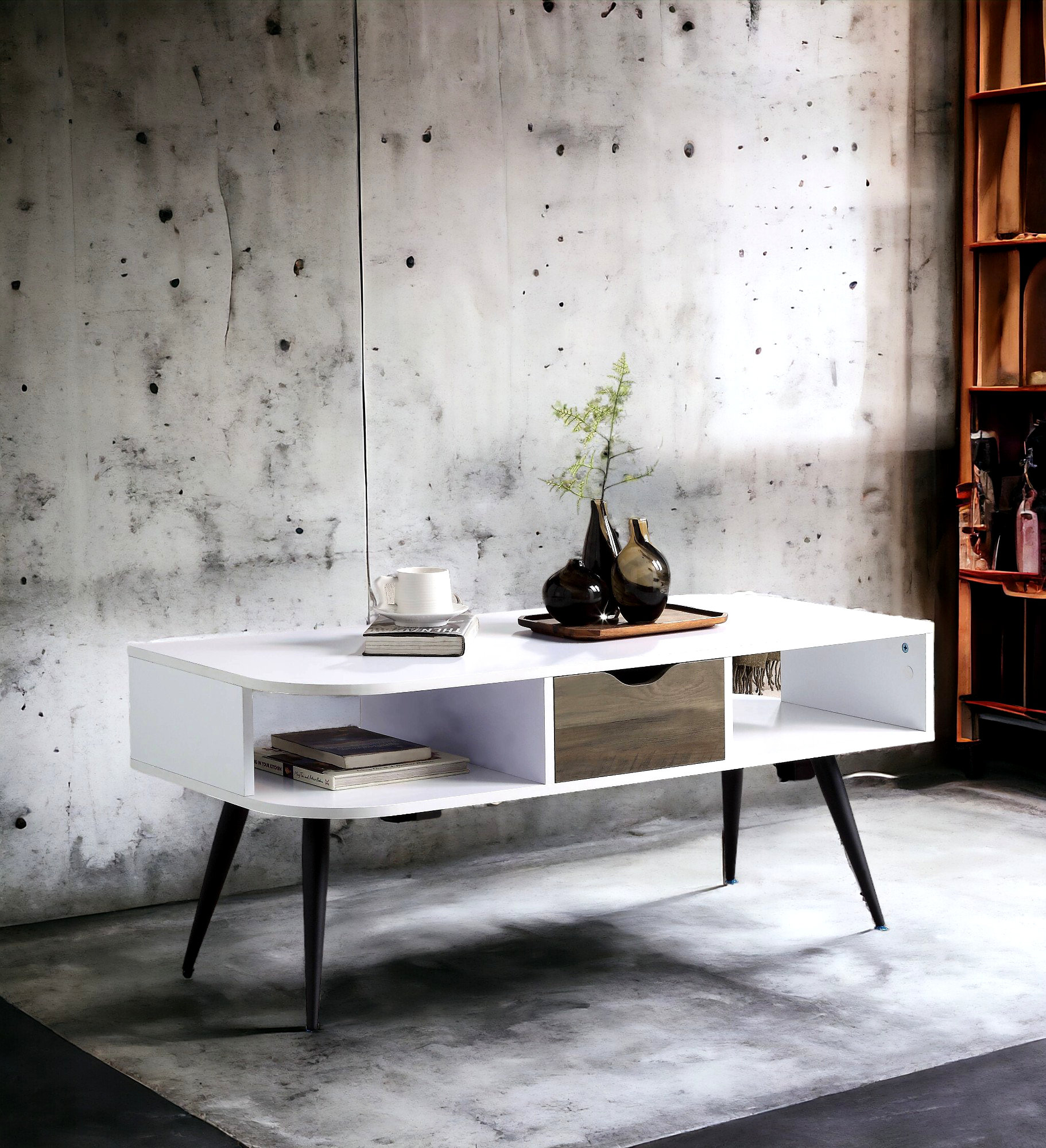 Fleur De Lis Living Halima White & Black Finish Coffee Table - Wayfair ...