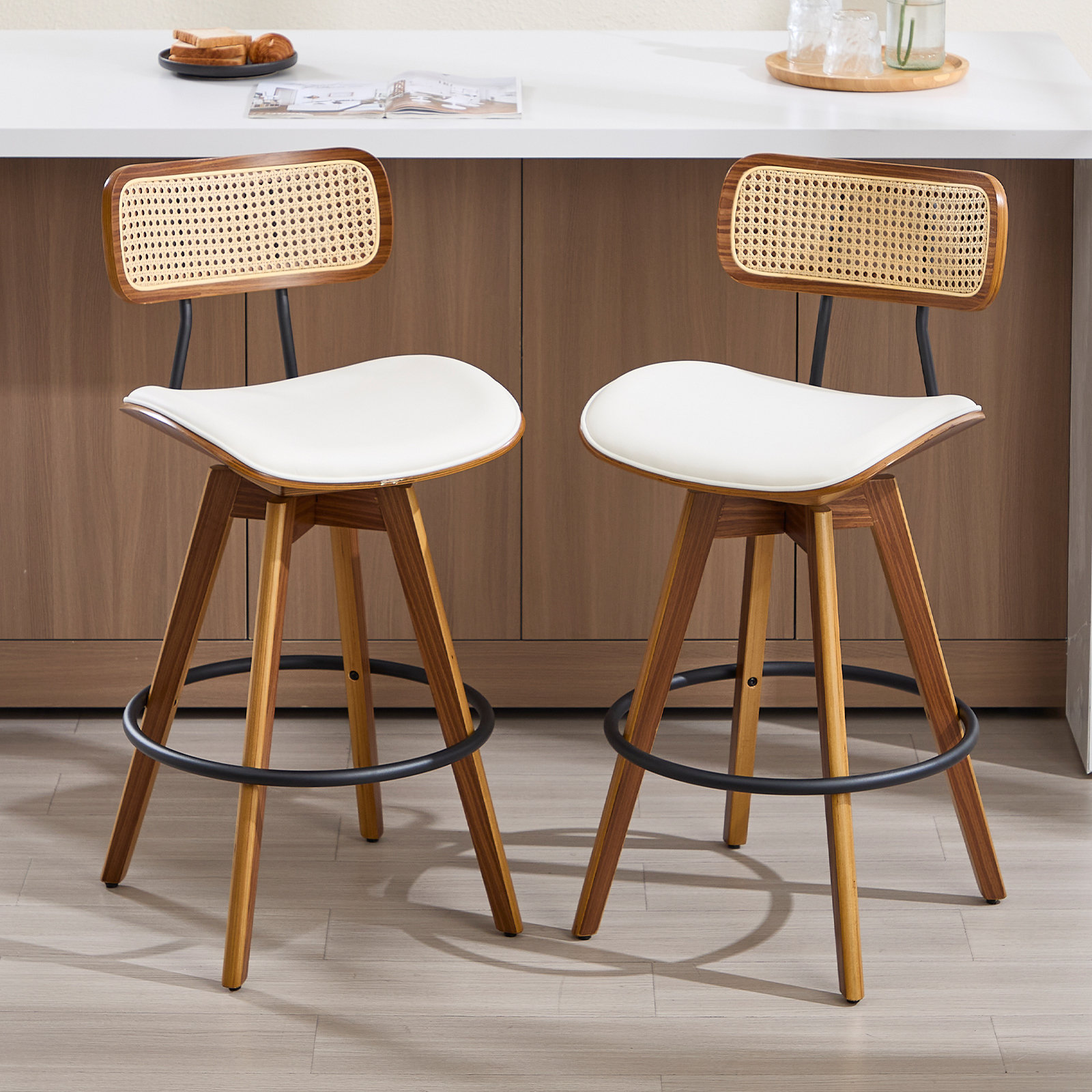 Bay Isle Home™ Swivel Counter & Bar Stools (Set Of 2) | Wayfair