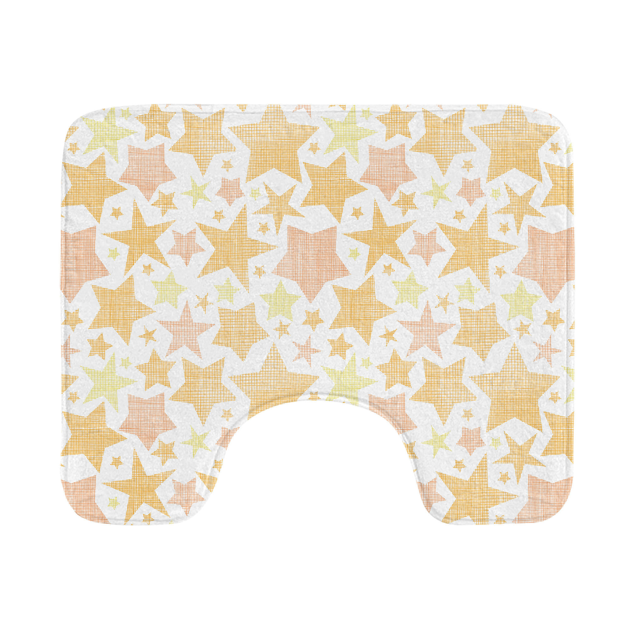 Ebern Designs Stars Toilet Mat U-Shape Bathroom Rug 20" Pale Yellow ...
