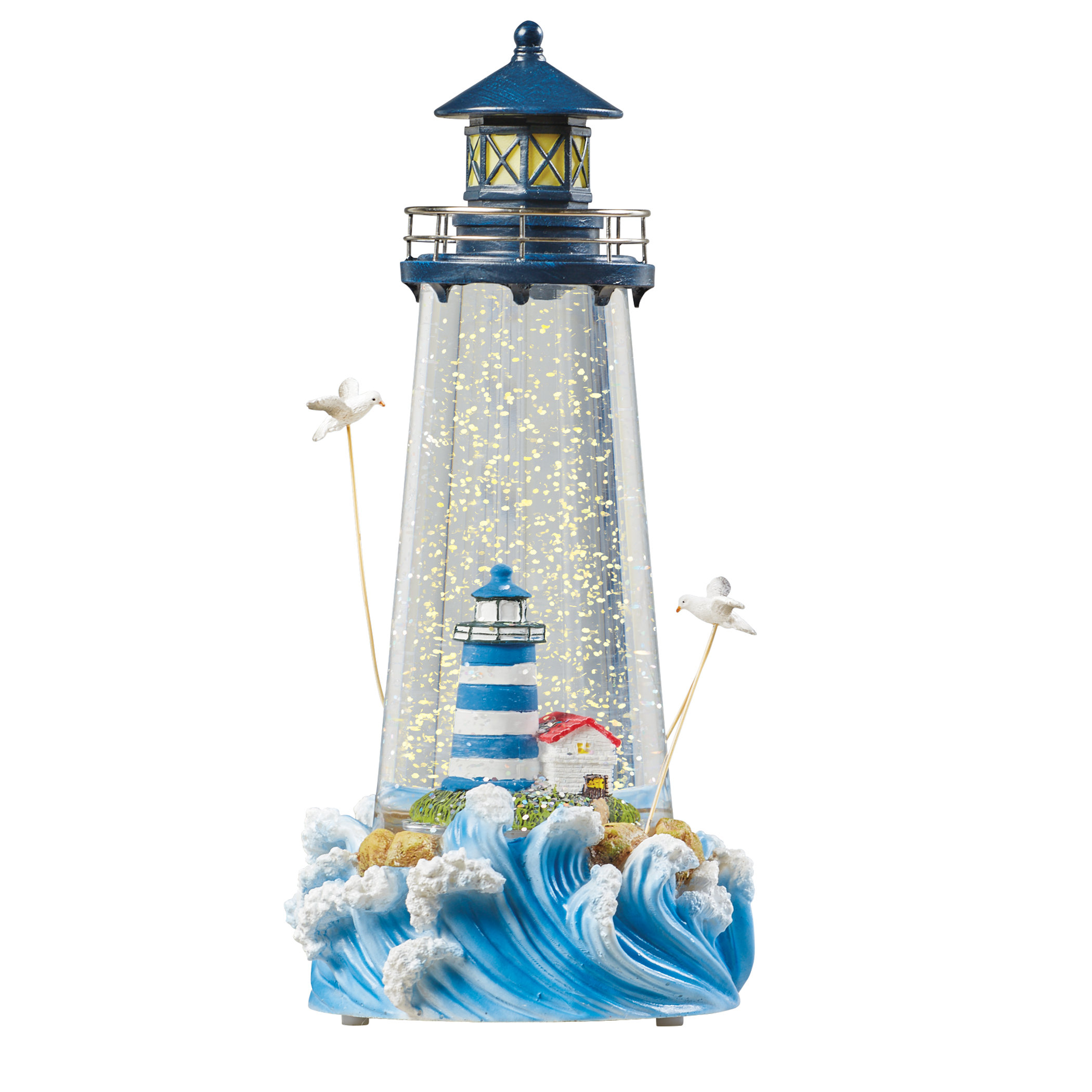 Breakwater Bay LED Lighted Hand-Painted Lighthouse Water Glitter Globe ...