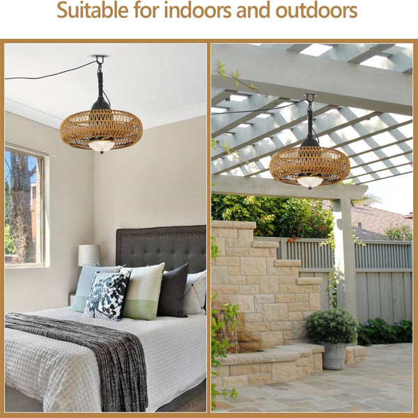 Bay Isle Home™ Waterproof Outdoor Ceiling Fan with Lights Remote ...