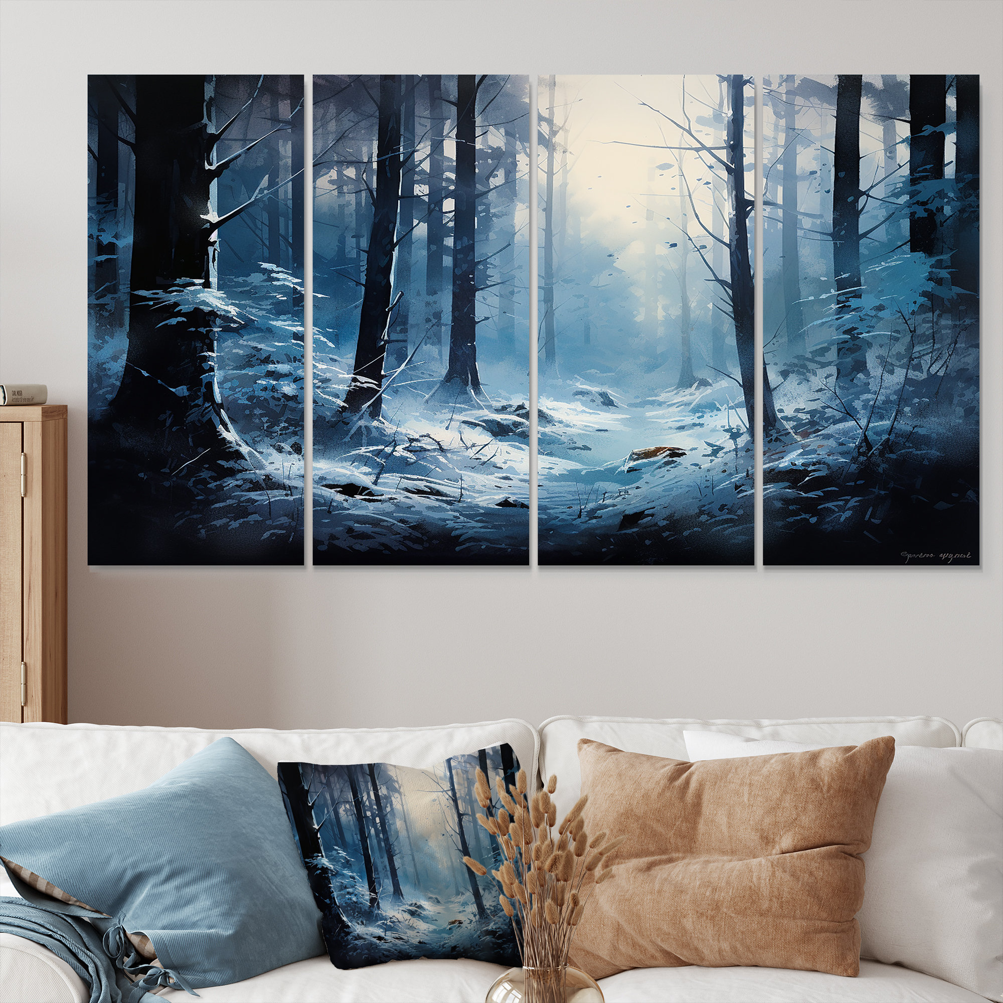 Millwood Pines Misty Sunshine Snowy Winter Forest - Forest Wall Art ...