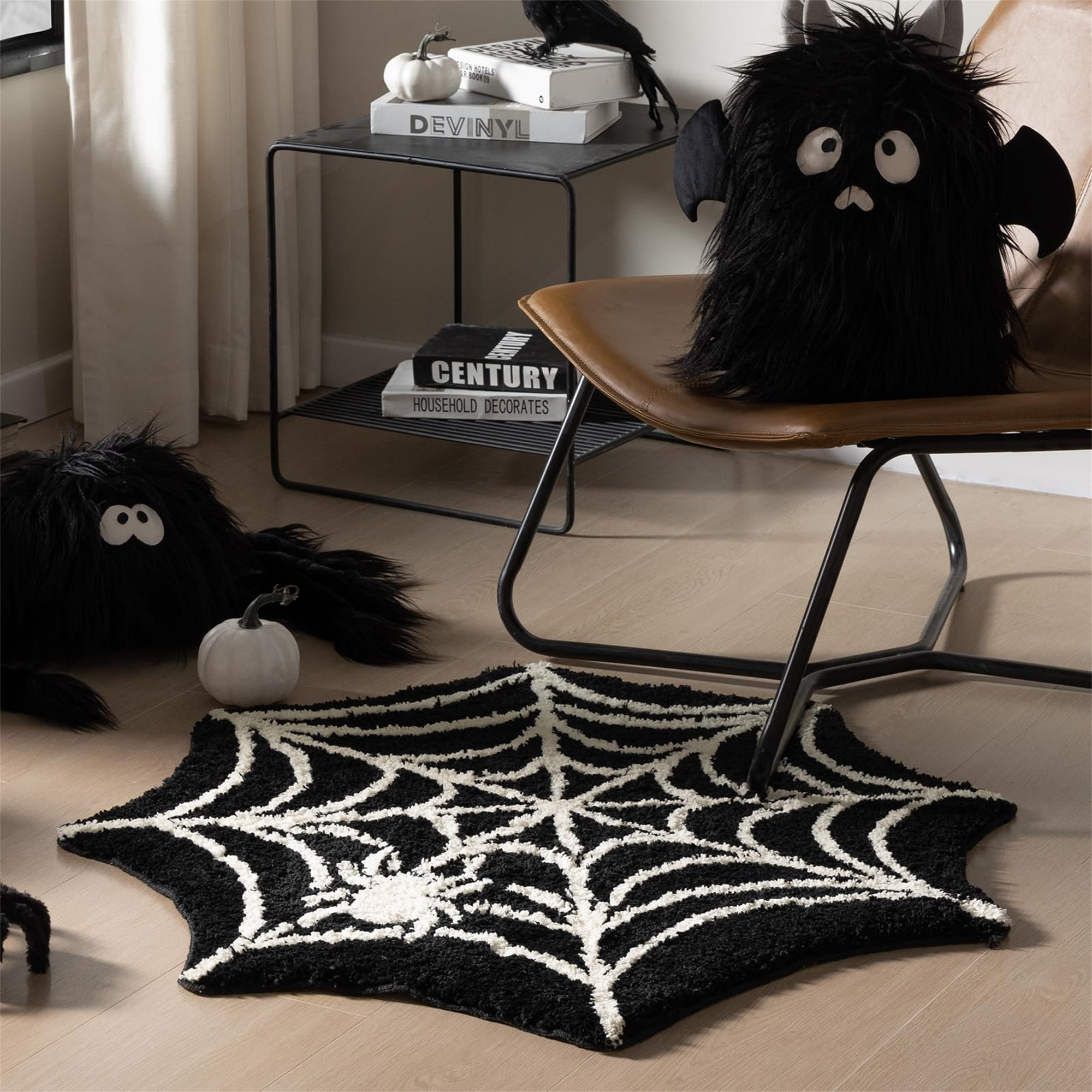 The Holiday Aisle® Halloween Spider Web Rug | Wayfair