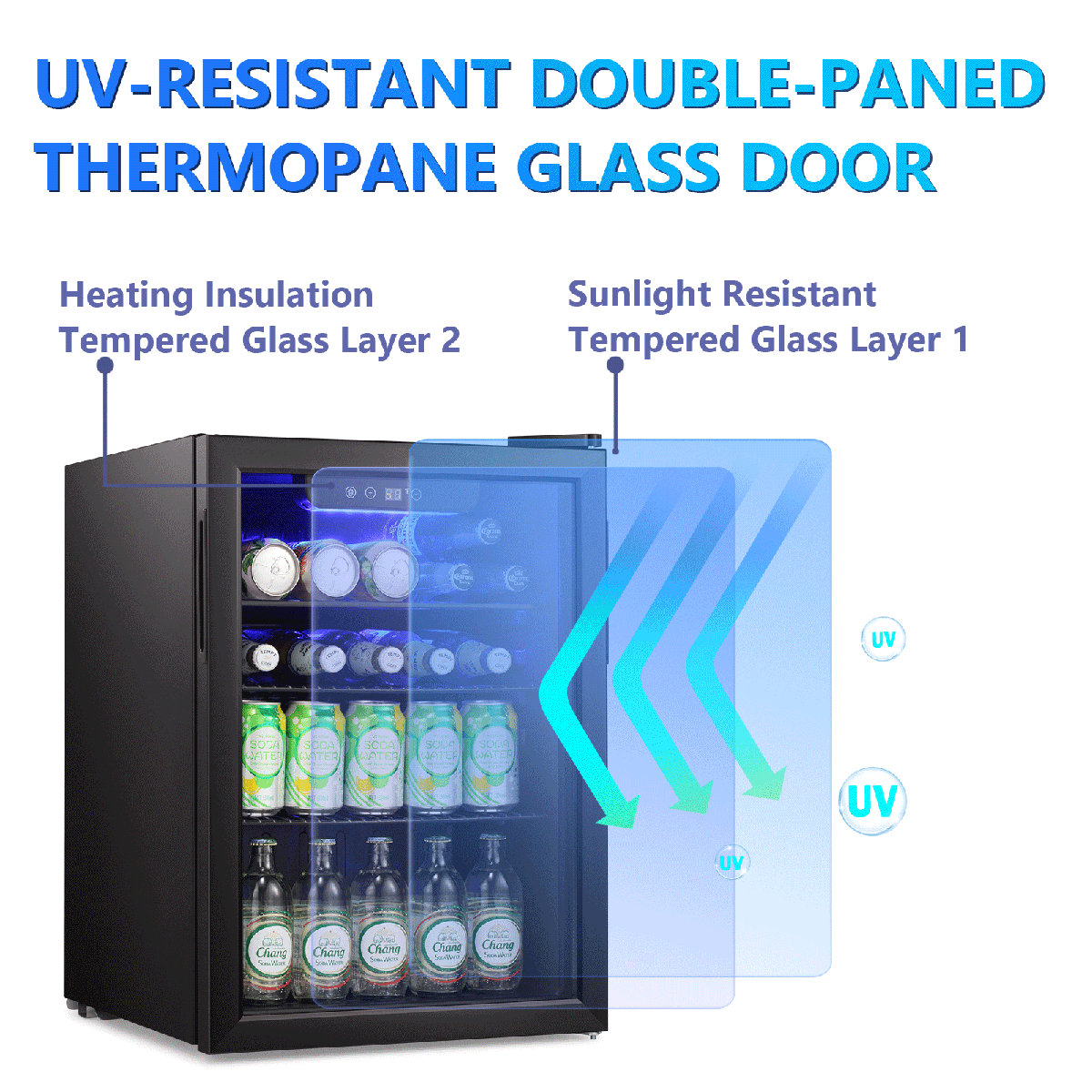 R.W.FLAME 20 Bottle Single Zone Freestanding Wine Refrigerator ...