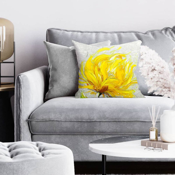 Begin Edition International Inc. Yellow fluffy flower - 16"x16" Throw ...