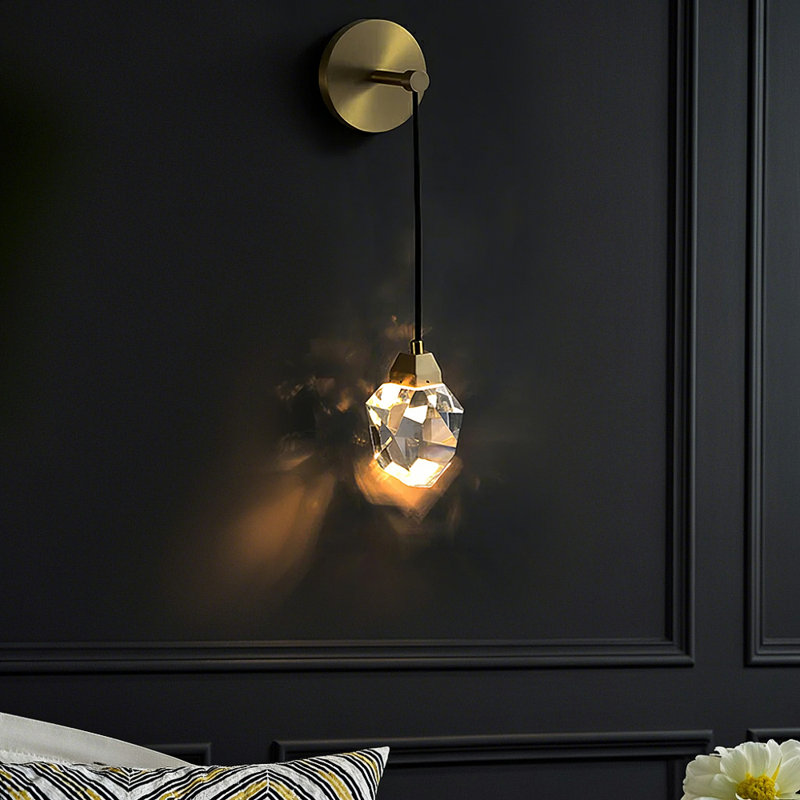 Mercer41 Luxury Style Multi-faceted Crystal Wall Sconce Light | Wayfair