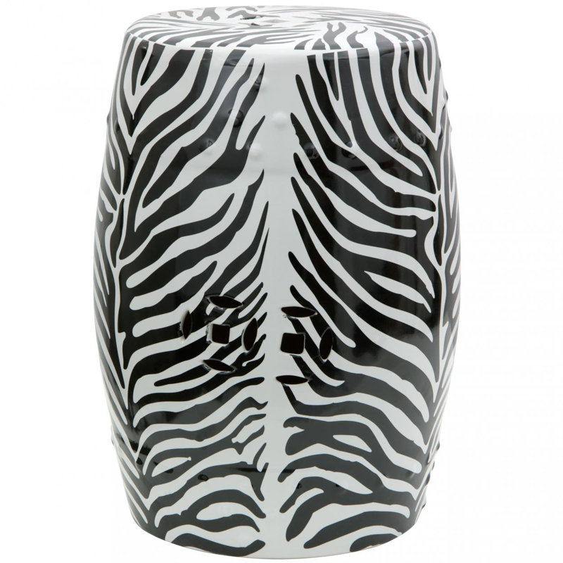 Oriental Furniture Zebra Leaf Porcelain Garden Stool & Reviews | Wayfair
