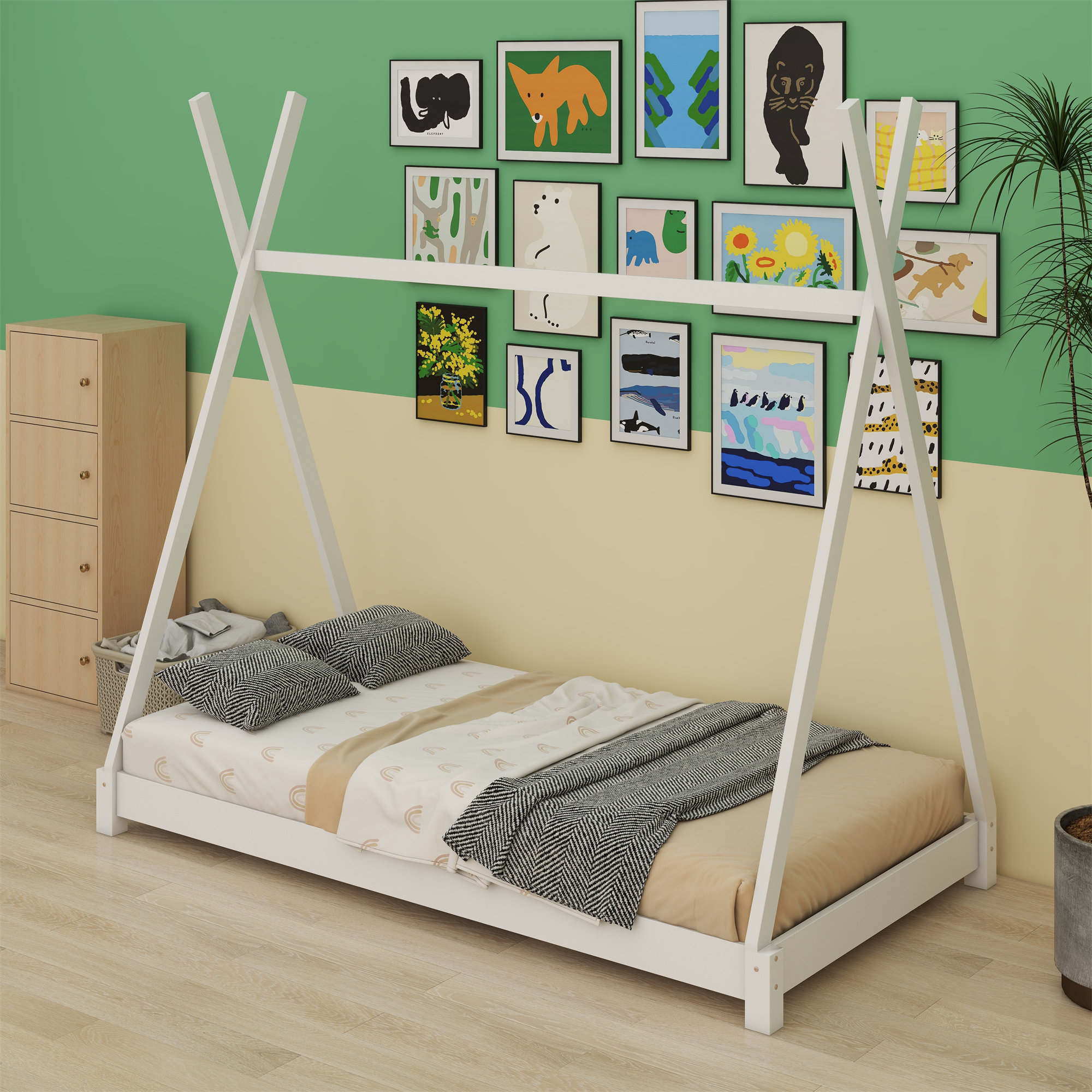 Isabelle & Max™ Structure de lit simple en bois avec structure ...