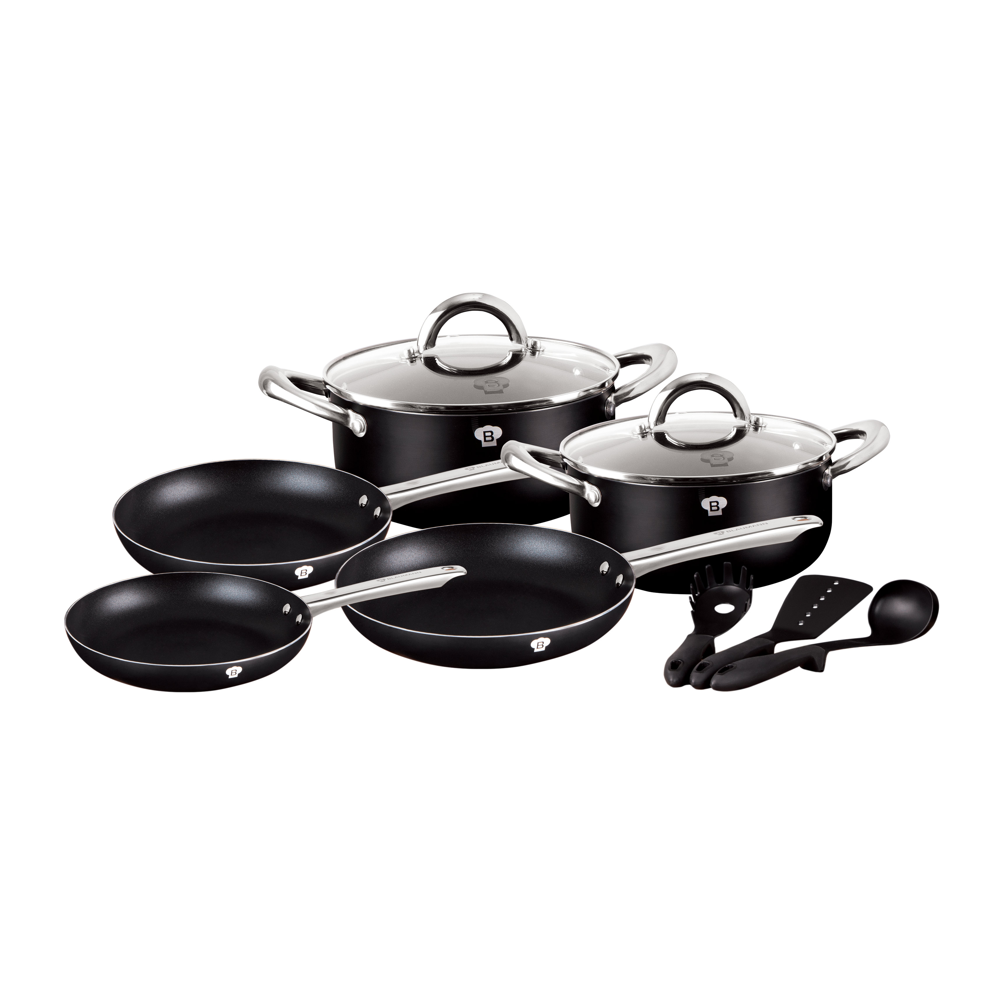 Berlinger Haus 10 Piece Kitchen Nonstick Cookware Set, Platinum ...