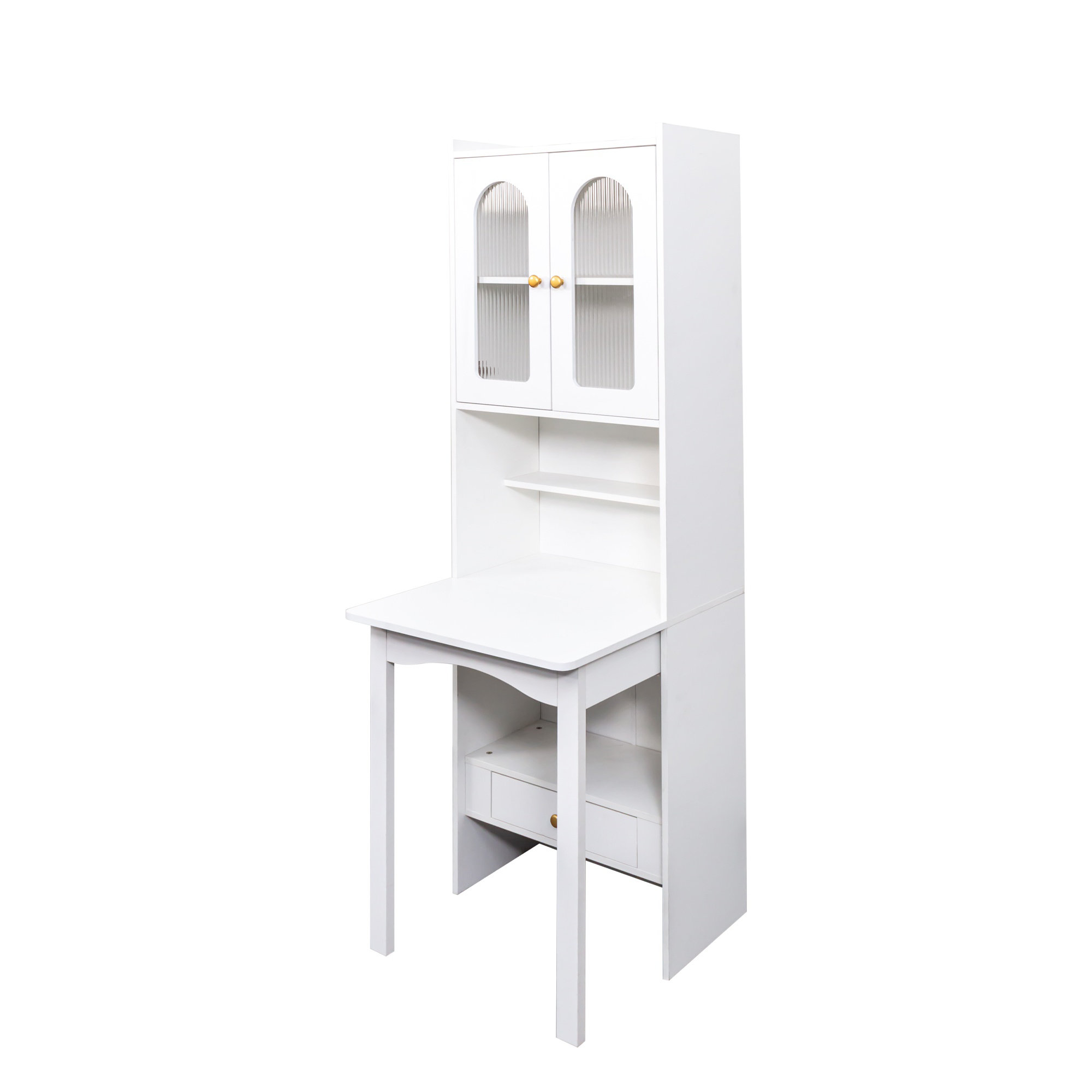 George Oliver Fold-Out Convertible Writing Table, Desk Cabinet with ...