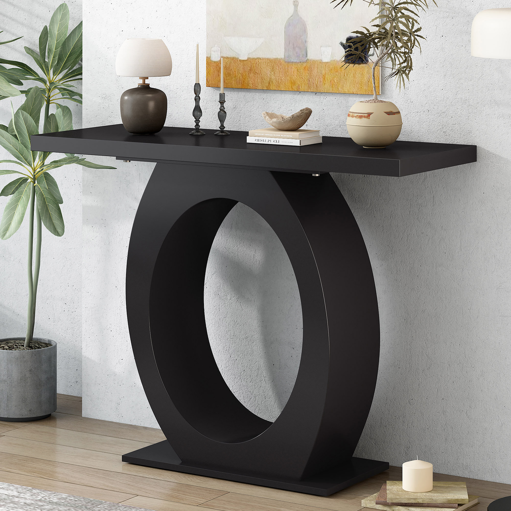 Latitude Run® Mirod Stylish Modern Console Table With Egg-Shaped Base ...