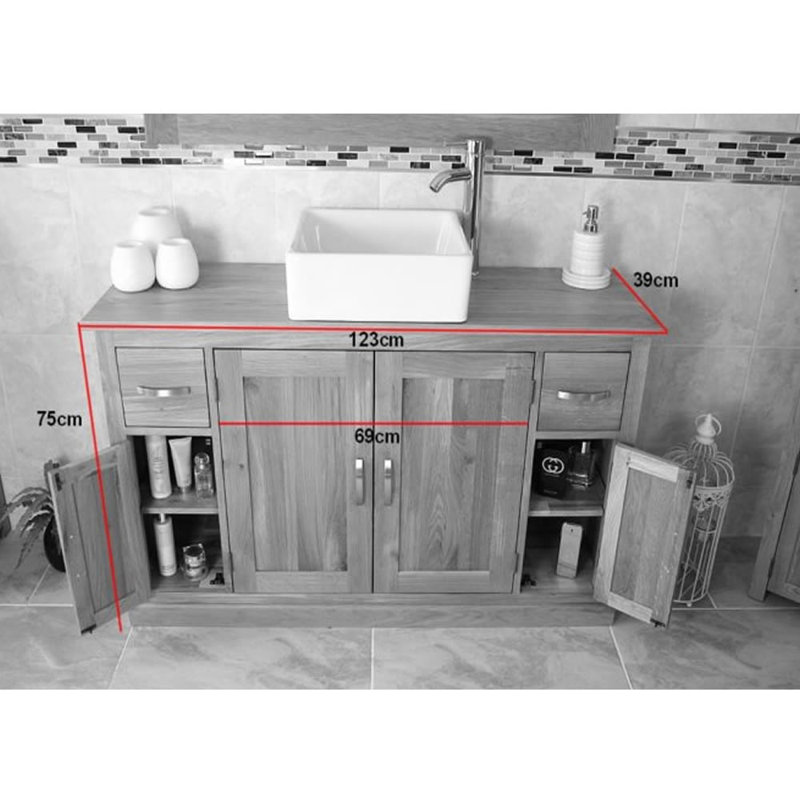 Ebern Designs Aparicio Solid Beech 1230mm Free-standing Single Vanity ...