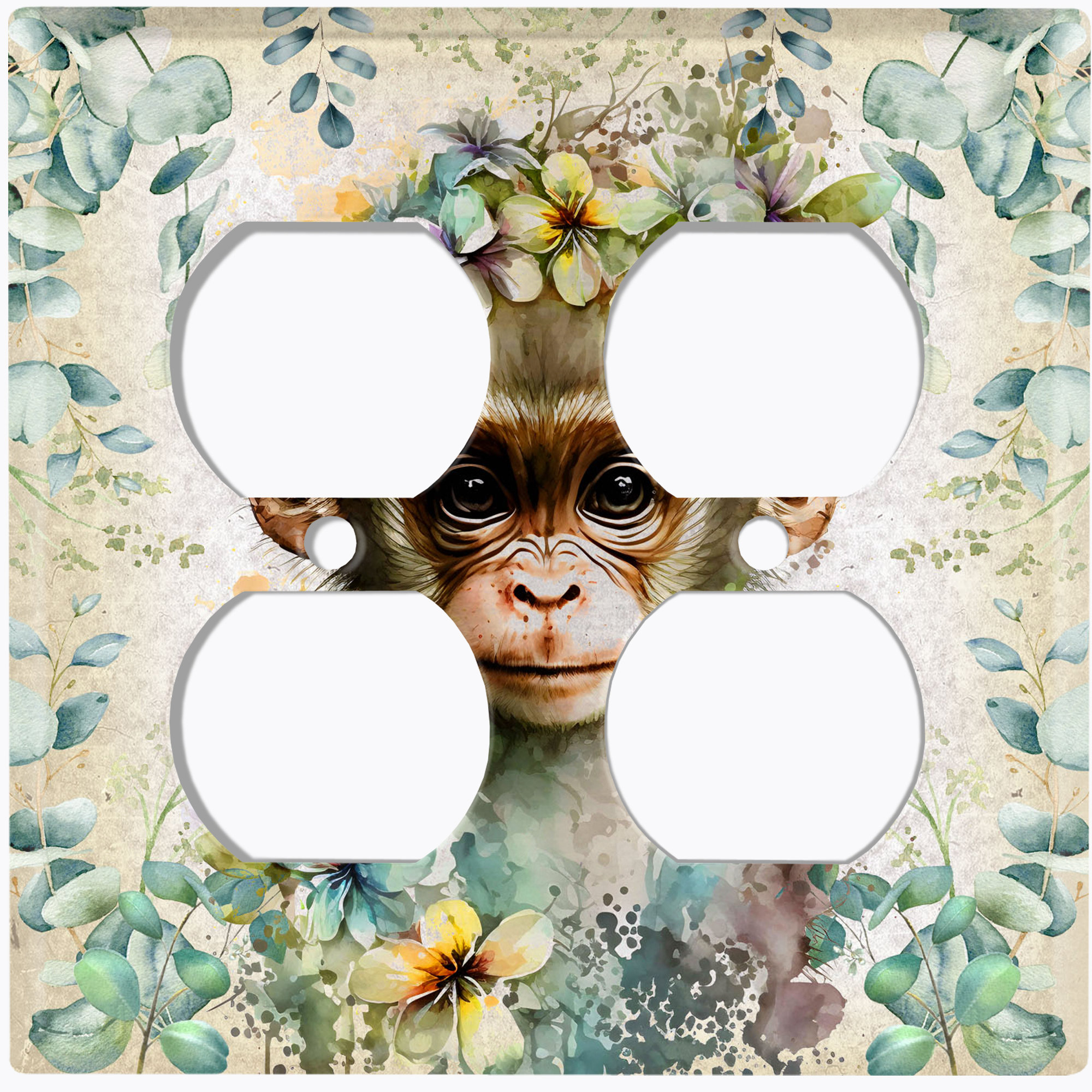 WorldAcc Cute Monkey 2-Gang Toggle Light Switch Wall Plate | Wayfair