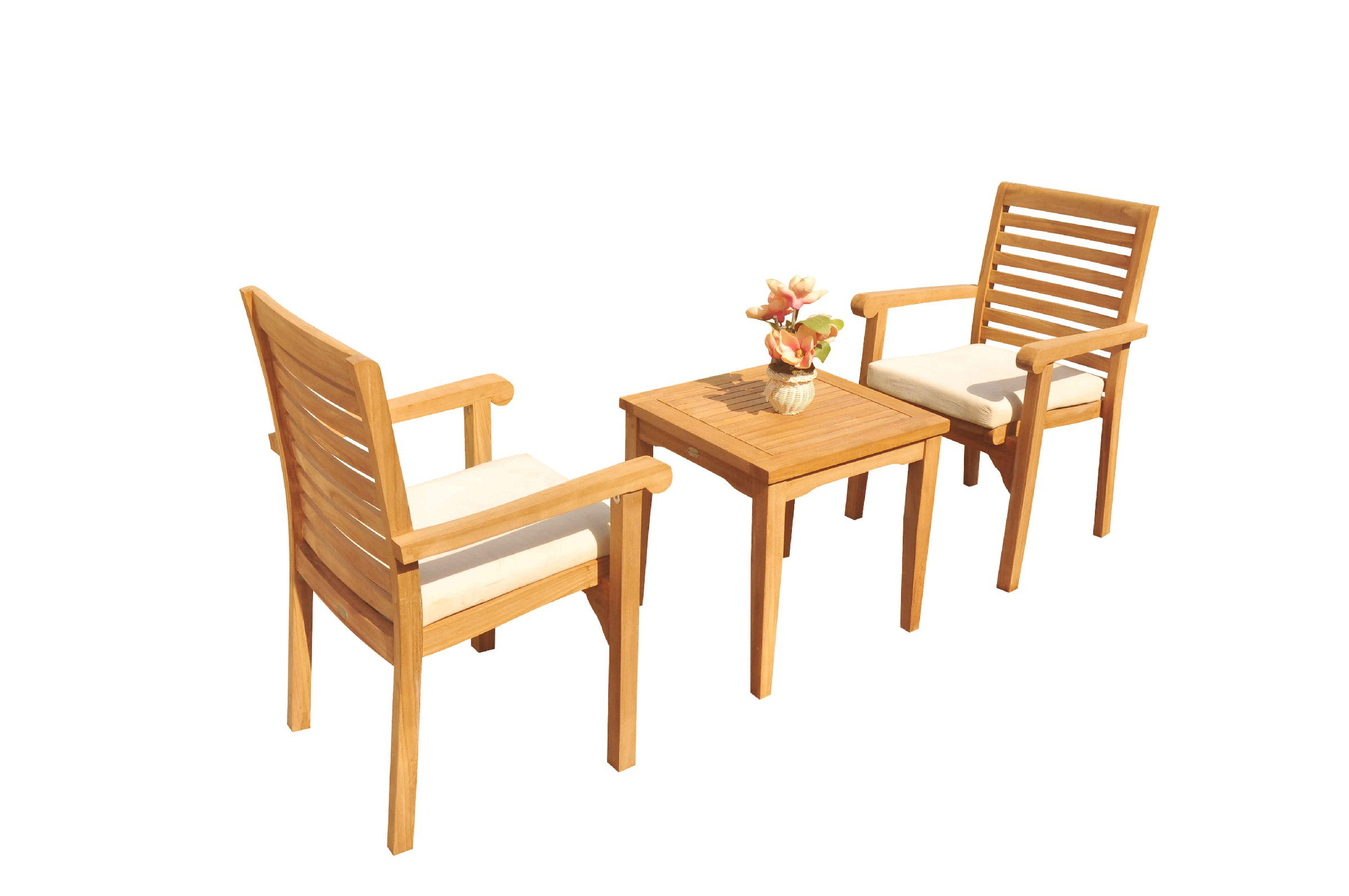 Winston Porter Cimah Square 2 - Person 60" Long Teak Dining Set | Wayfair