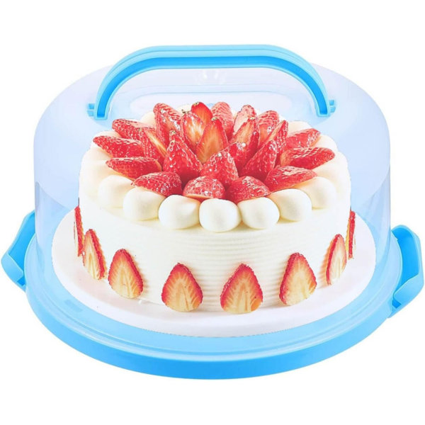 Ivy Bronx 10 Inch Cake Stand Carrier with Lid and Handle Bundt Round ...