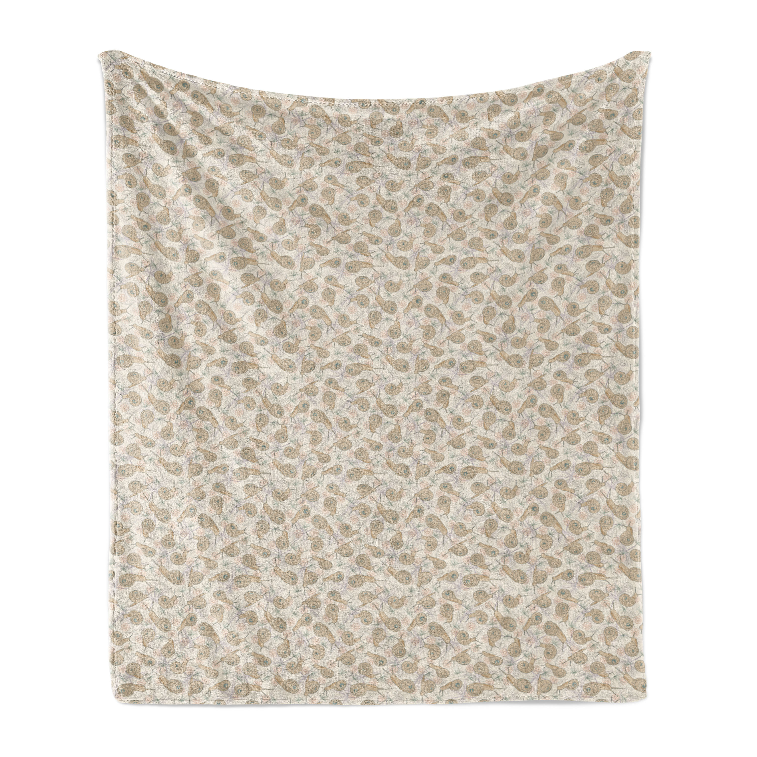 Ambesonne Snail Fleece Throw Blanket Pastel Muted Toned Shelled Tan ...