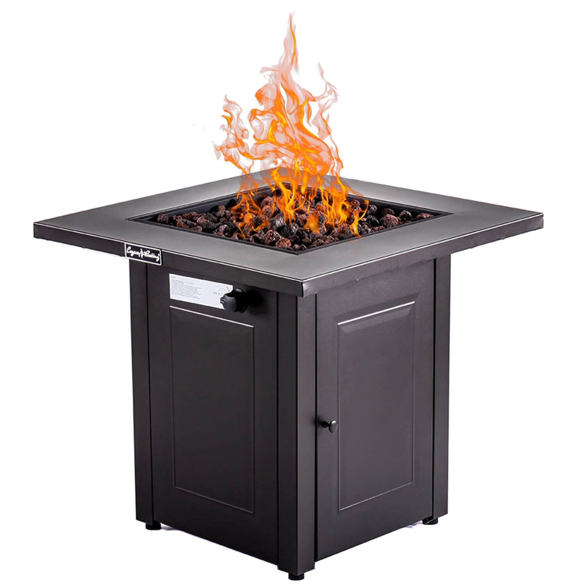 Red Barrel Studio® 28In Propane Fire Pits Table, 50000 BTU Gas Square ...