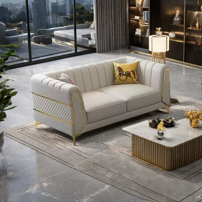 Merting Light Luxury American Minimalist Straight Sofa | Wayfair