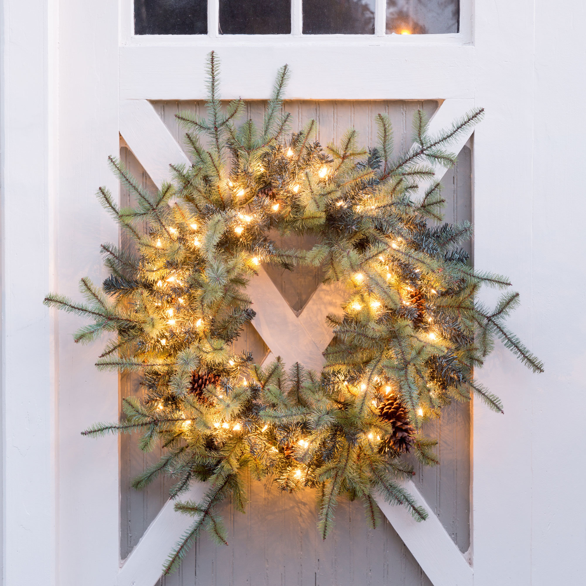 Park Hill Collection 40" Lighted PVC Wreath | Wayfair